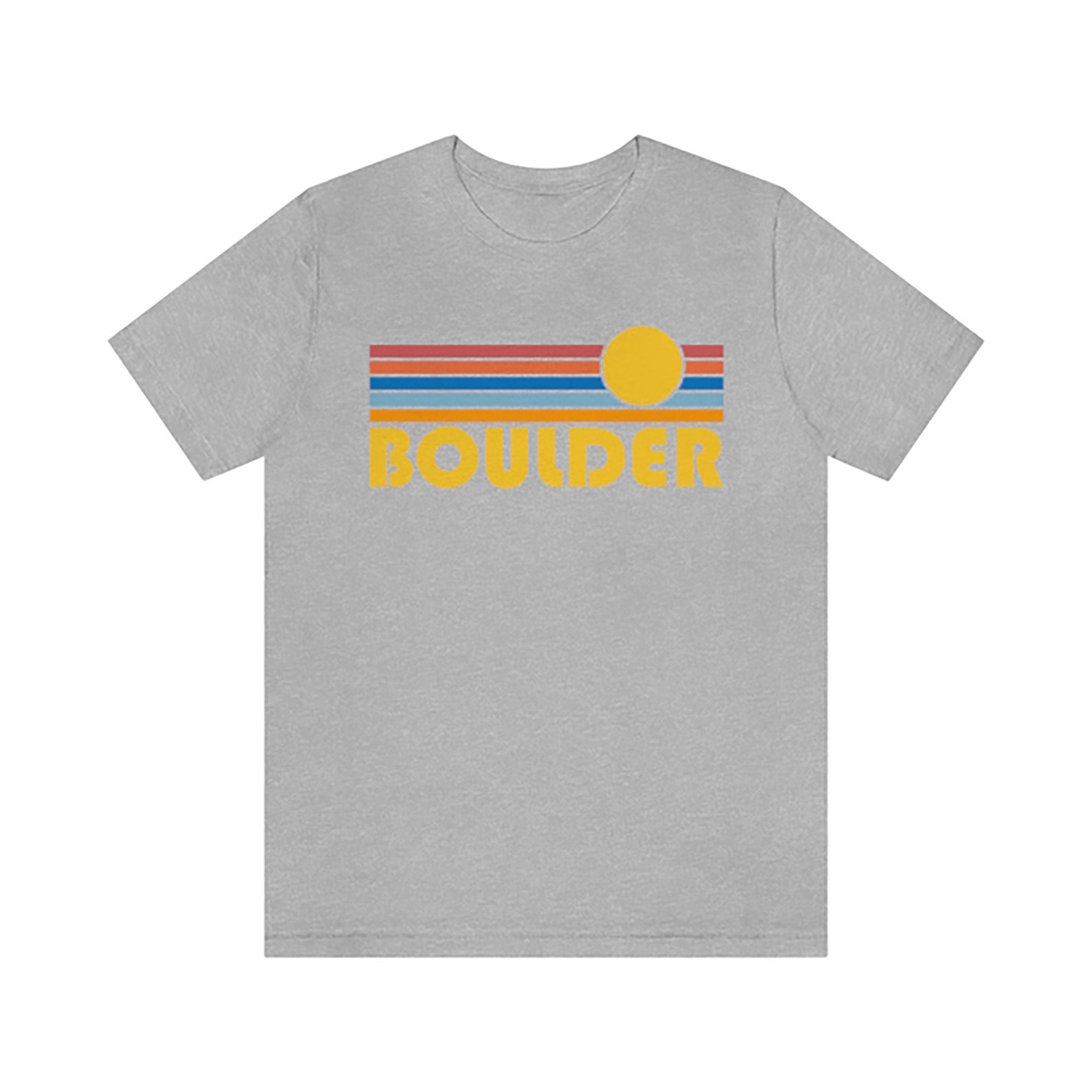 Boulder, Colorado T-shirt Retro Sunset, Adult Unisex Boulder T Shirt ...