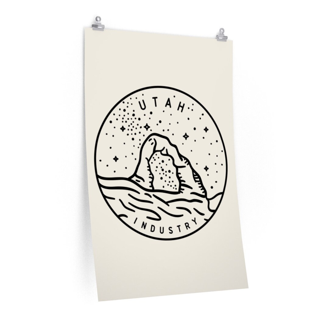 Utah Poster, State Design Utah Print / Picture / Hand Drawn Art ...