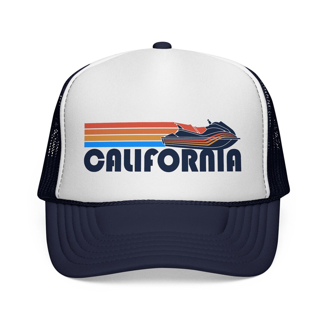 California Retro PWC Boating Trucker Hat - Vintage Style California Cap ...