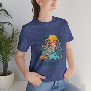 Aspen, Colorado T-shirt, Mountain Illustration Unisex Aspen Shirt ...