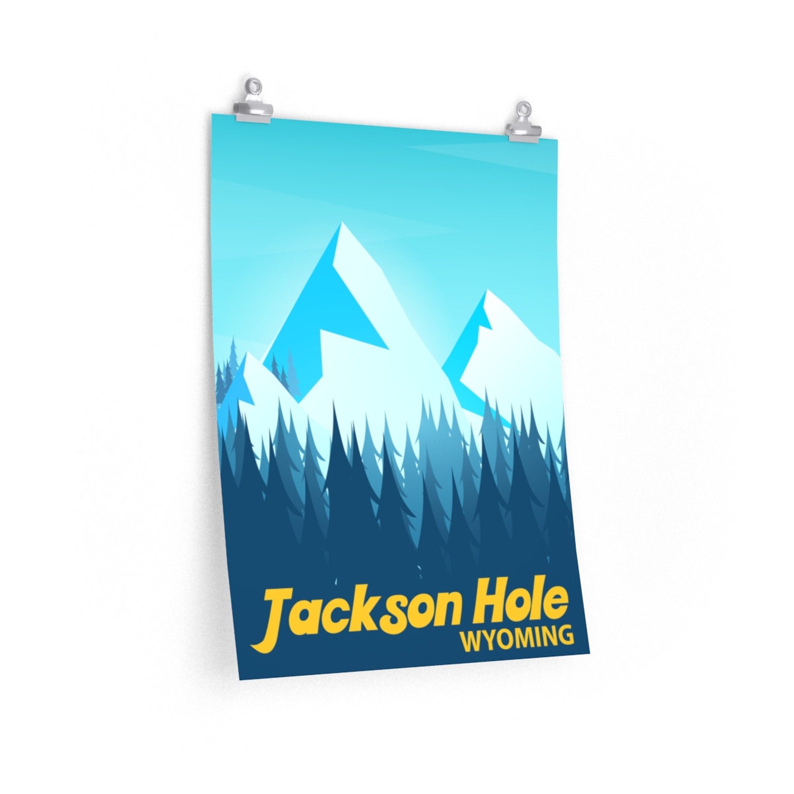 Jackson Hole Wyoming Poster Print Premium Art Mountain - Etsy