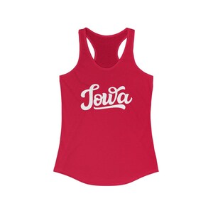 Iowa Women's Tank, Hand Lettered Women's Racerback Iowa Tank Top ...