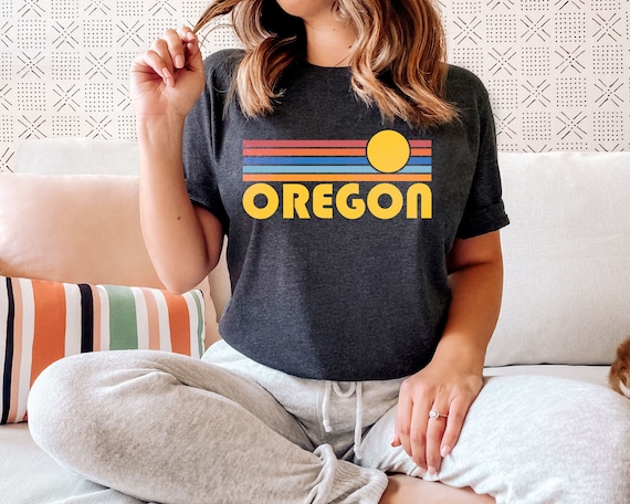 Oregon T-shirt Retro Sunset Adult Unisex Oregon T Shirt - Etsy