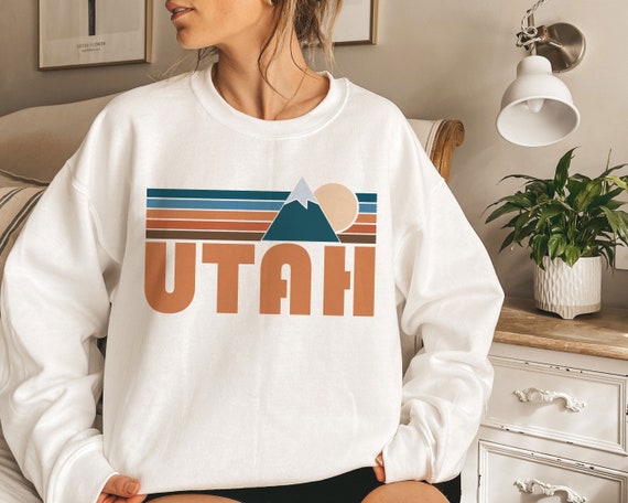 Utah Sweatshirt Unisex Retro Mountain Utah Sweatshirt | Etsy