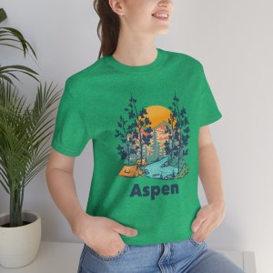 Aspen, Colorado T-shirt, Mountain Illustration Unisex Aspen Shirt ...