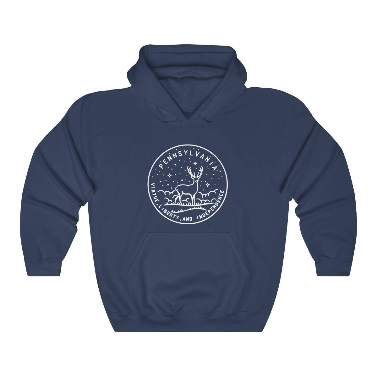Pennsylvania Hoodie, State Design Adult Unisex Pennsylvania Sweatshirt ...