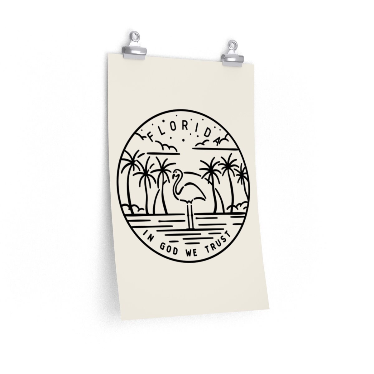 Florida Poster State Design Florida Print / Picture / Hand - Etsy