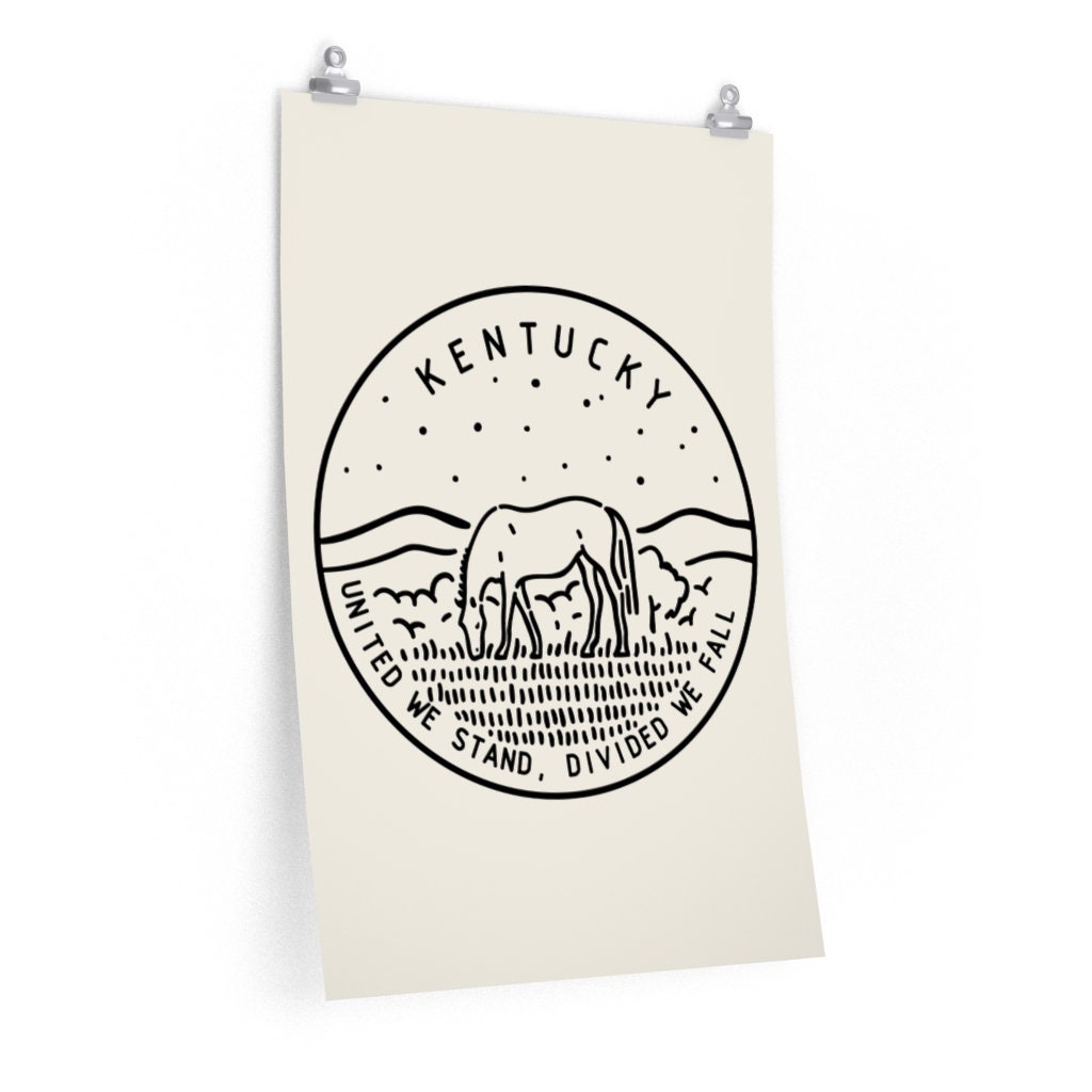 Kentucky Poster State Design Kentucky Print / Picture / Hand - Etsy
