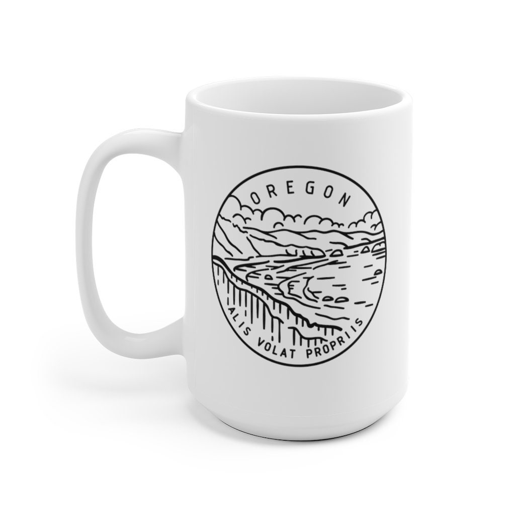 Oregon Mug State Design White Ceramic Oregon Mug 11oz & - Etsy