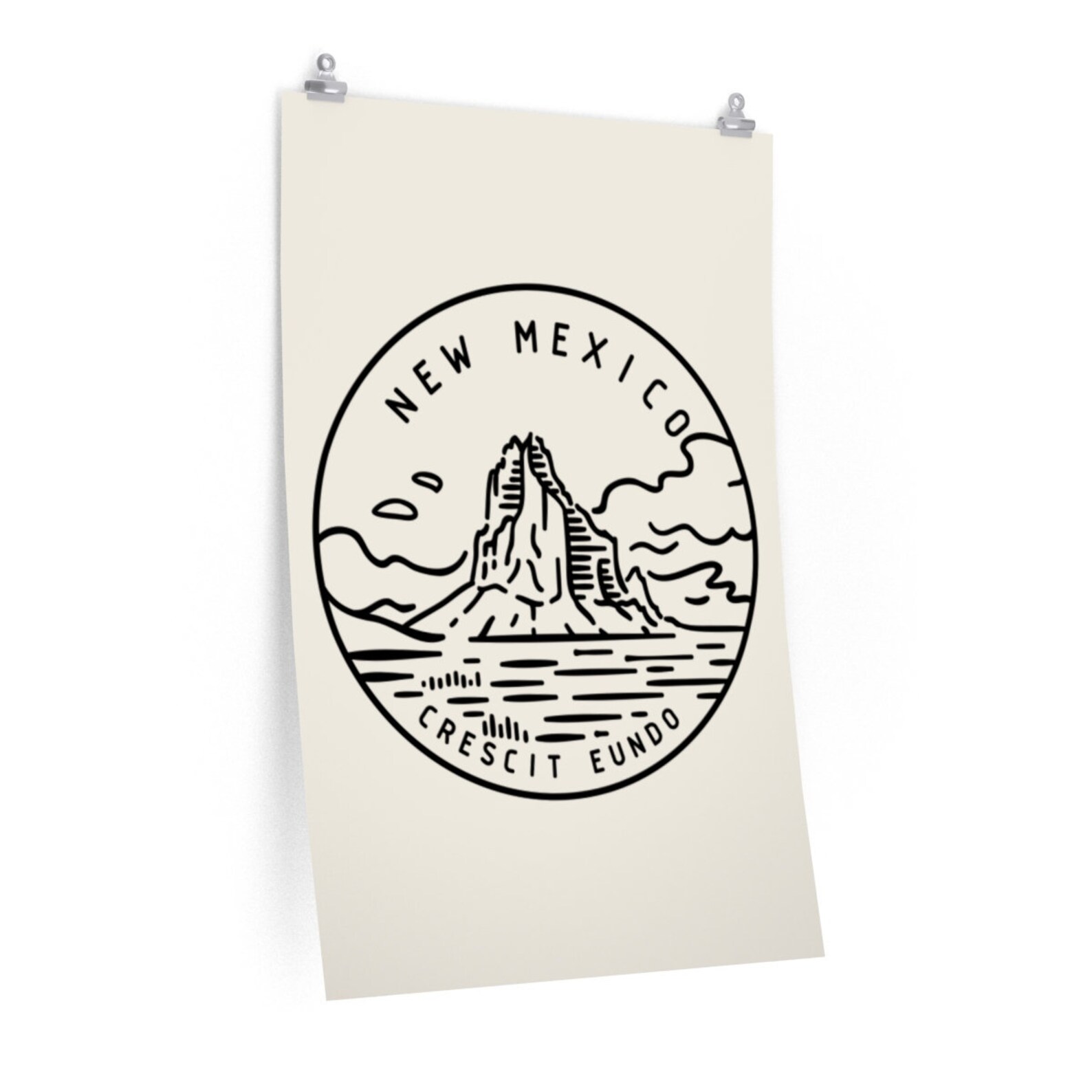 New Mexico Poster, State Design New Mexico Print / Picture / Hand Drawn ...