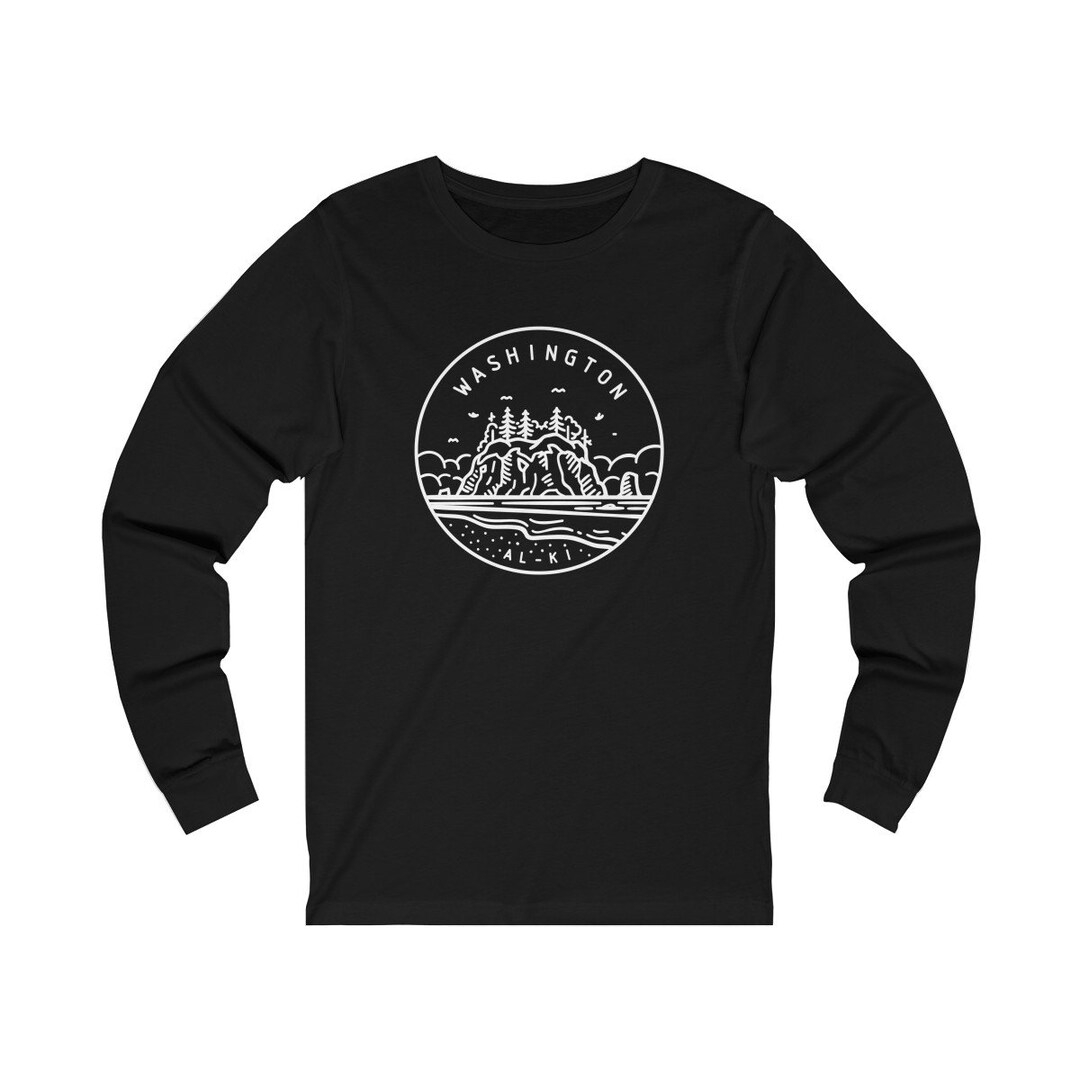 Washington State Long Sleeve Shirt: Unisex Alki Beach Design - Etsy