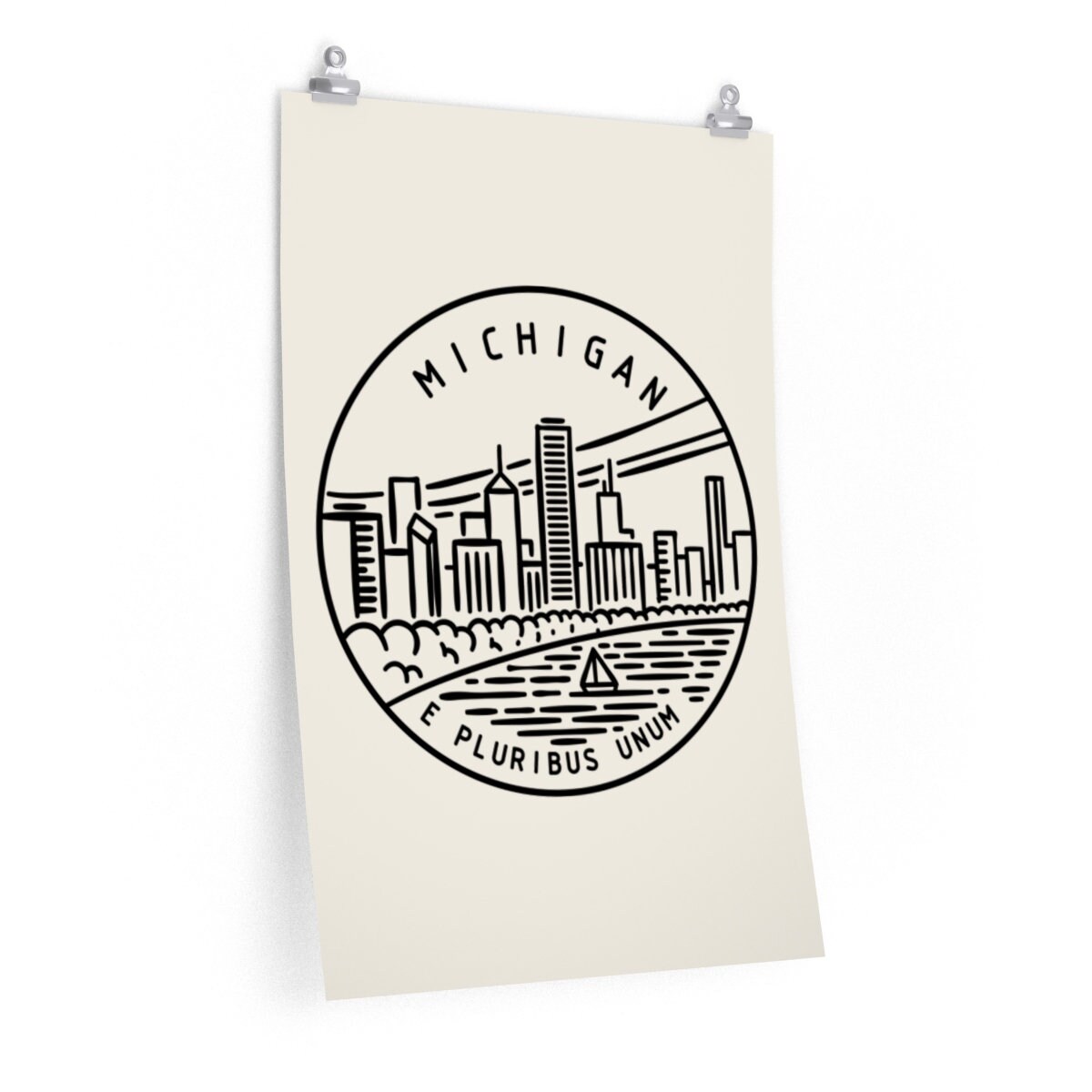 Michigan Poster State Design Michigan Print / Picture / Hand - Etsy