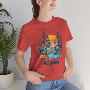 Aspen, Colorado T-shirt, Mountain Illustration Unisex Aspen Shirt ...