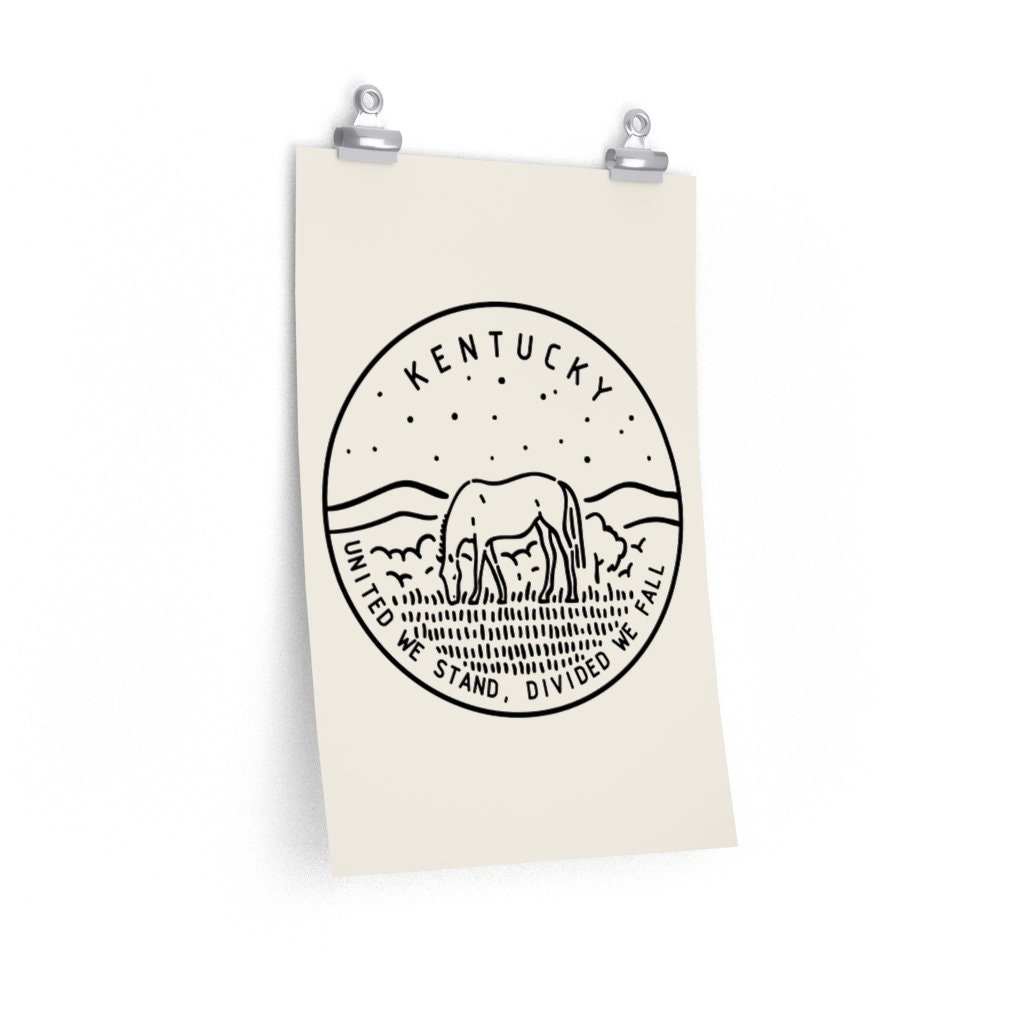 Kentucky Poster State Design Kentucky Print / Picture / Hand - Etsy