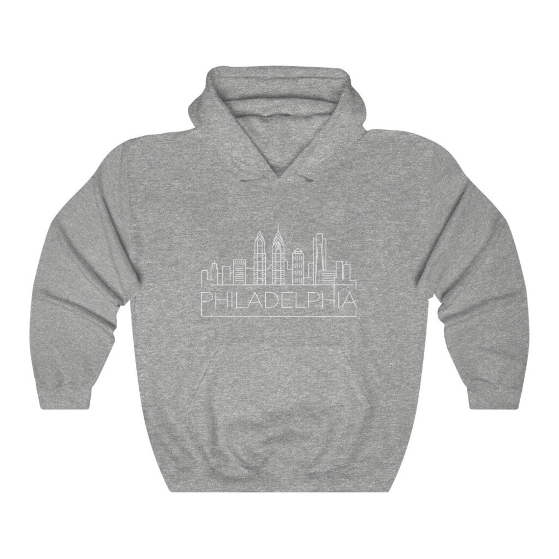 Philadelphia Hoodie, Adult Unisex Skyline Philadelphia, Pennsylvania ...