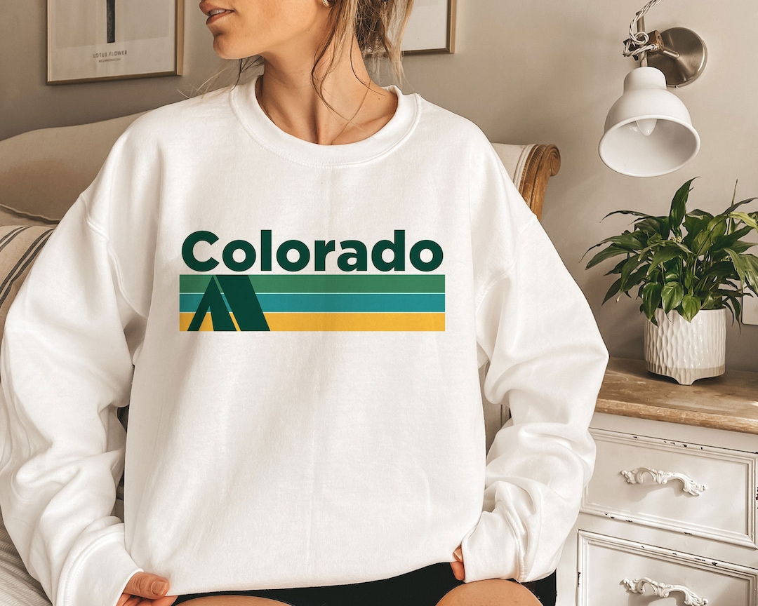 Colorado Sweatshirt, Retro Camping Adult Unisex Crewneck Colorado ...