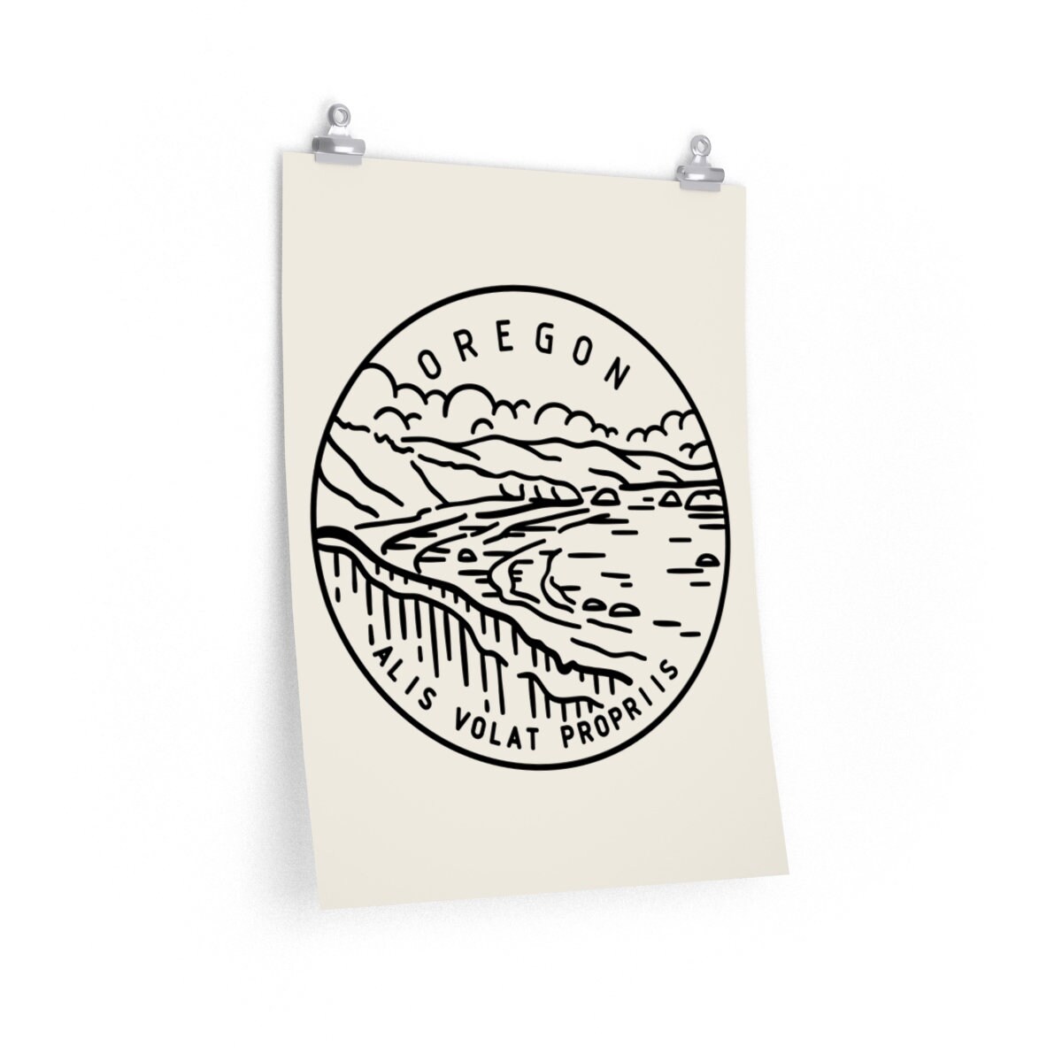 Oregon Poster State Design Oregon Print / Picture / Hand - Etsy