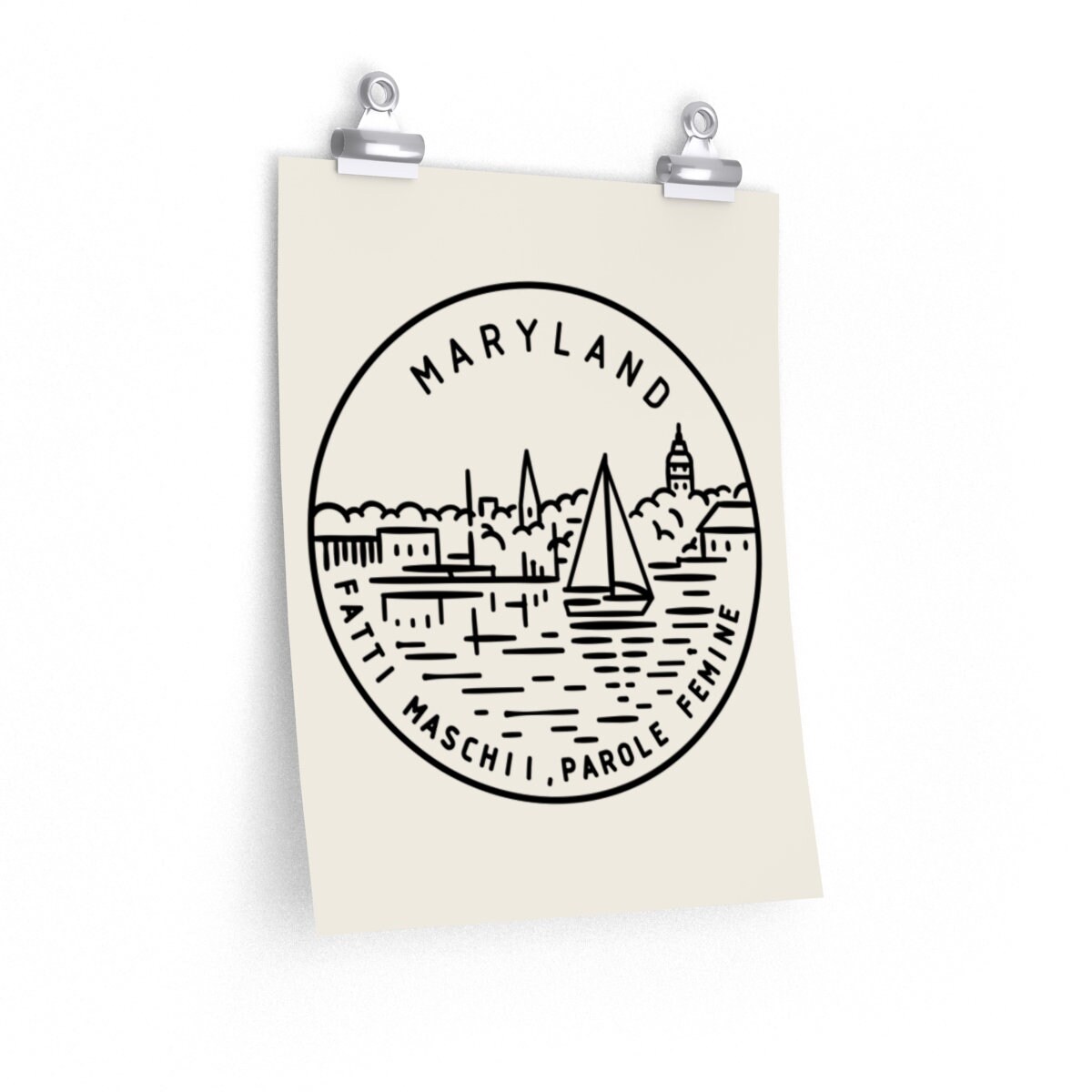 Maryland Poster - State Design Maryland Print / Picture sold by Ishan ...