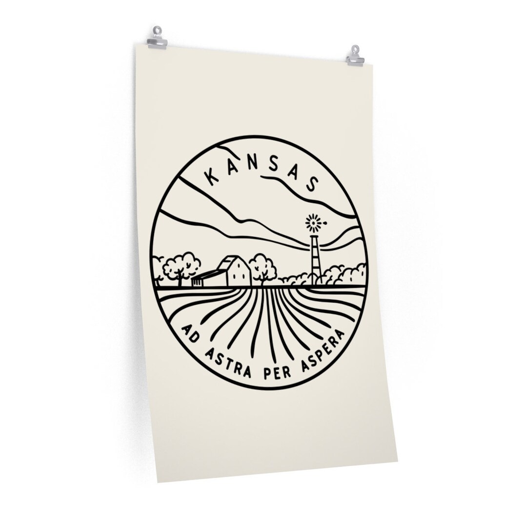 Kansas Poster, State Design Kansas Print / Picture / Hand Drawn Art ...