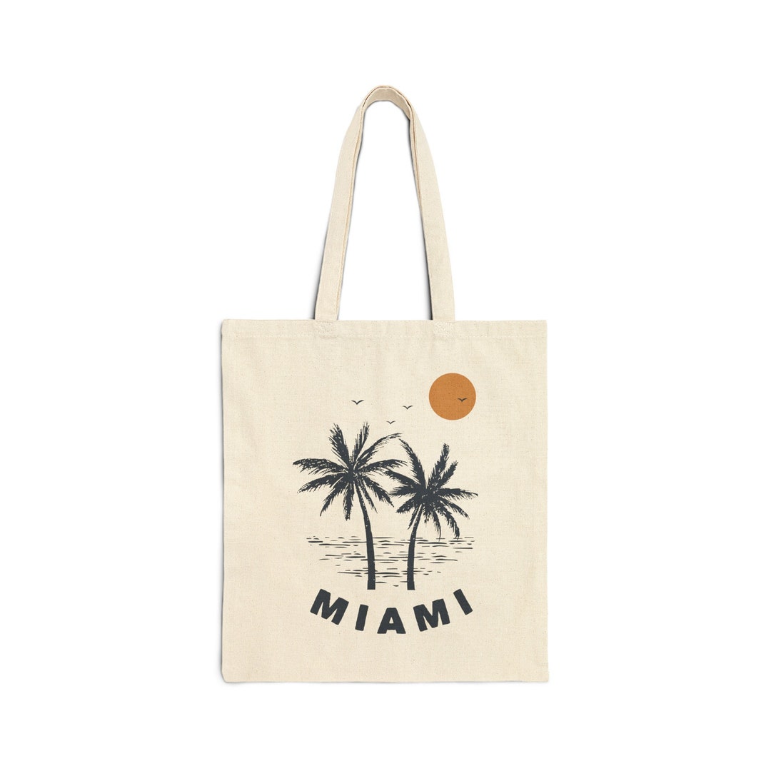 Miami, Florida Tote Bag - Cotton Canvas Miami Bag - Personalization ...