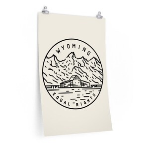 Wyoming Poster, State Design Wyoming Print / Picture / Hand Drawn Art ...