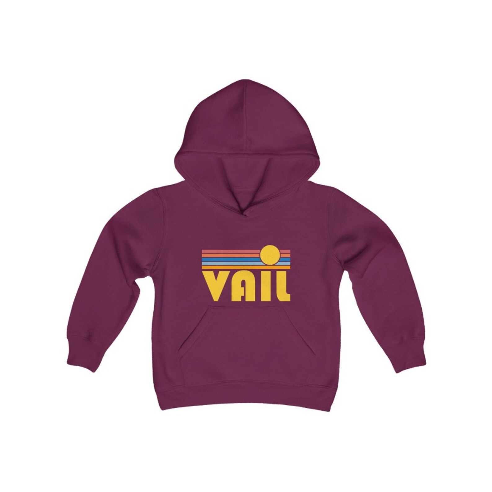 Vail Colorado Youth Hoodie Retro Sun Vail Youth Sweatshirt | Etsy