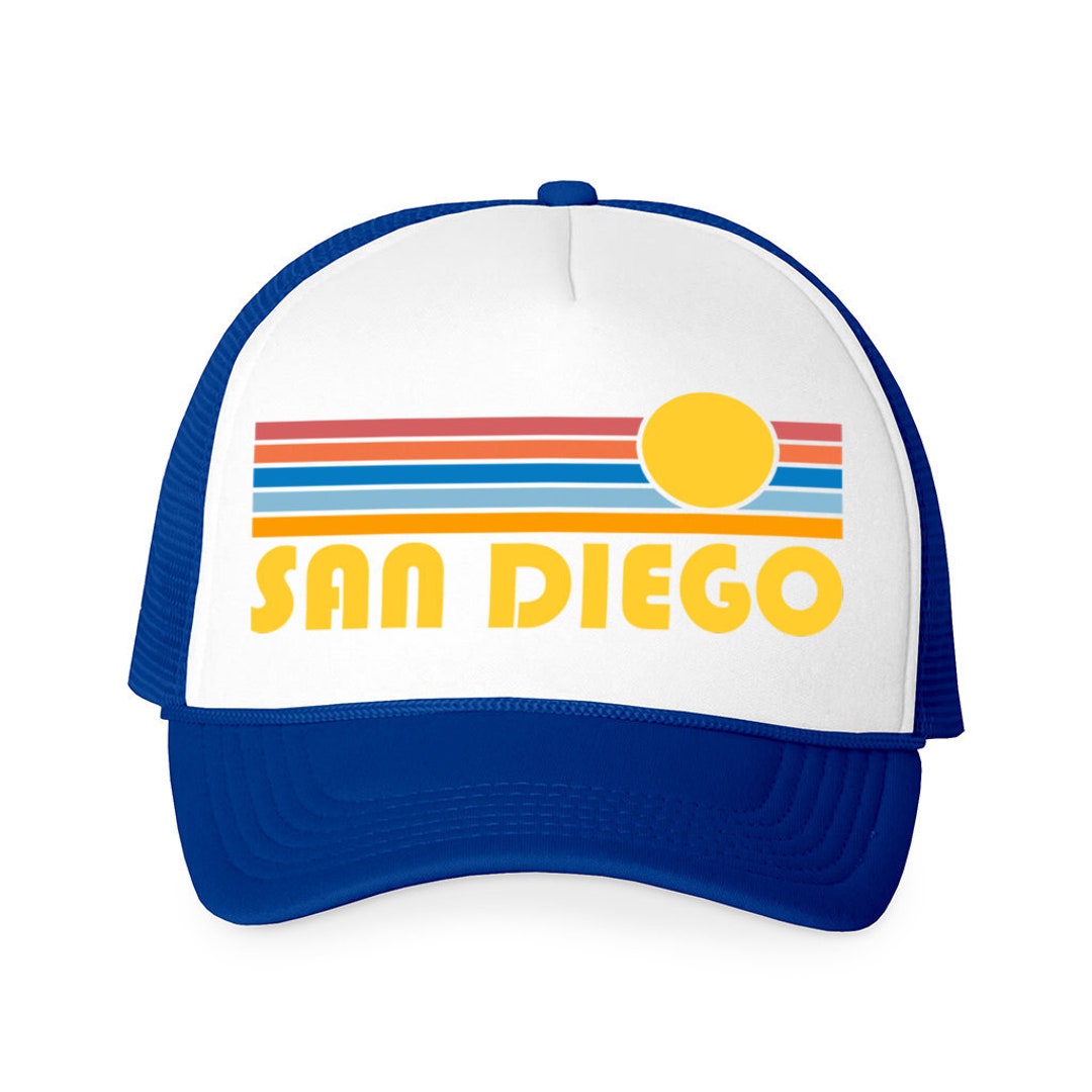 Retro San Diego Trucker Hat: Sunrise Foam Cap, California Souvenir - Etsy