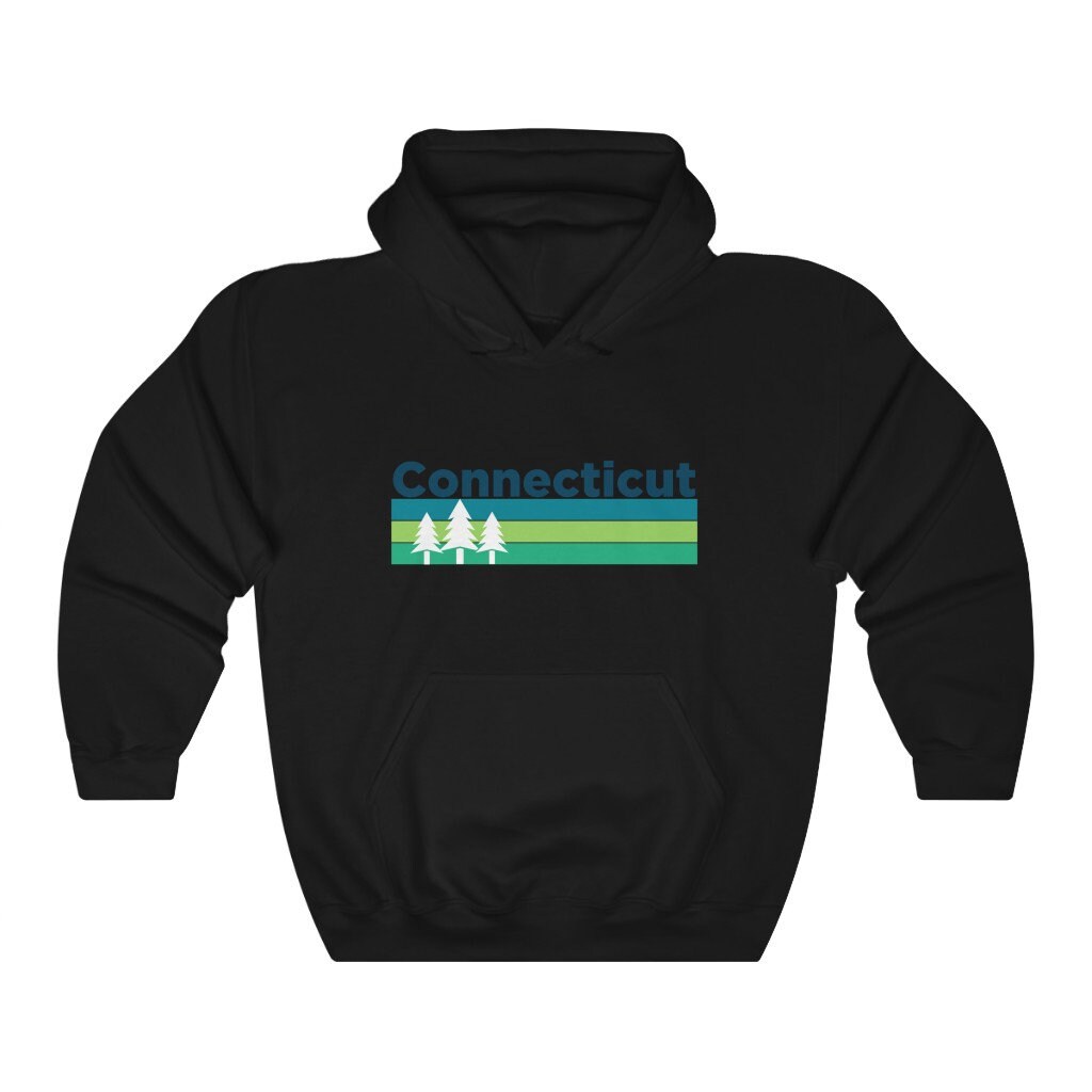 Connecticut Hoodie Retro Trees Unisex Connecticut Sweatshirt - Etsy
