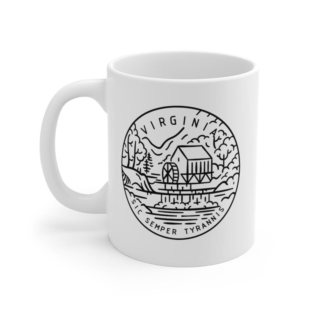 Virginia Mug State Design White Ceramic Virginia Mug 11oz & - Etsy