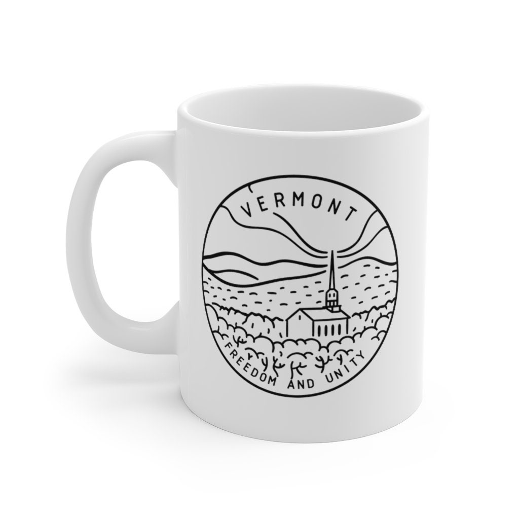 Vermont Mug State Design White Ceramic Vermont Mug 11oz & | Etsy