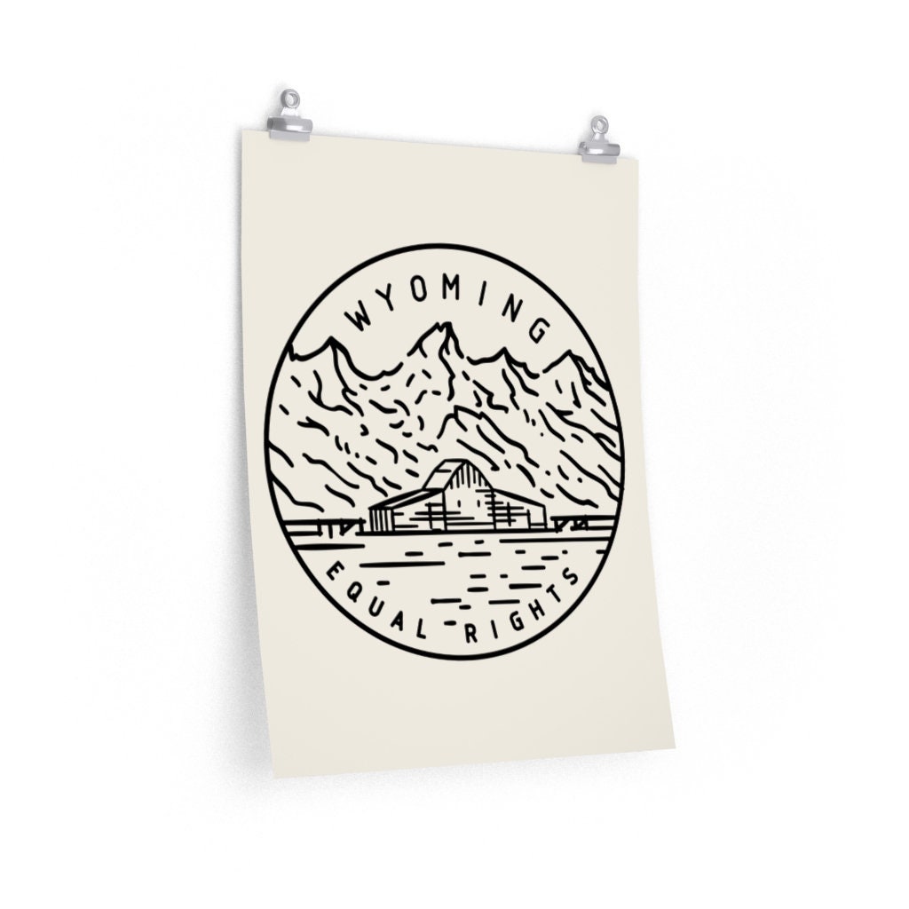 Wyoming Poster, State Design Wyoming Print / Picture / Hand Drawn Art ...