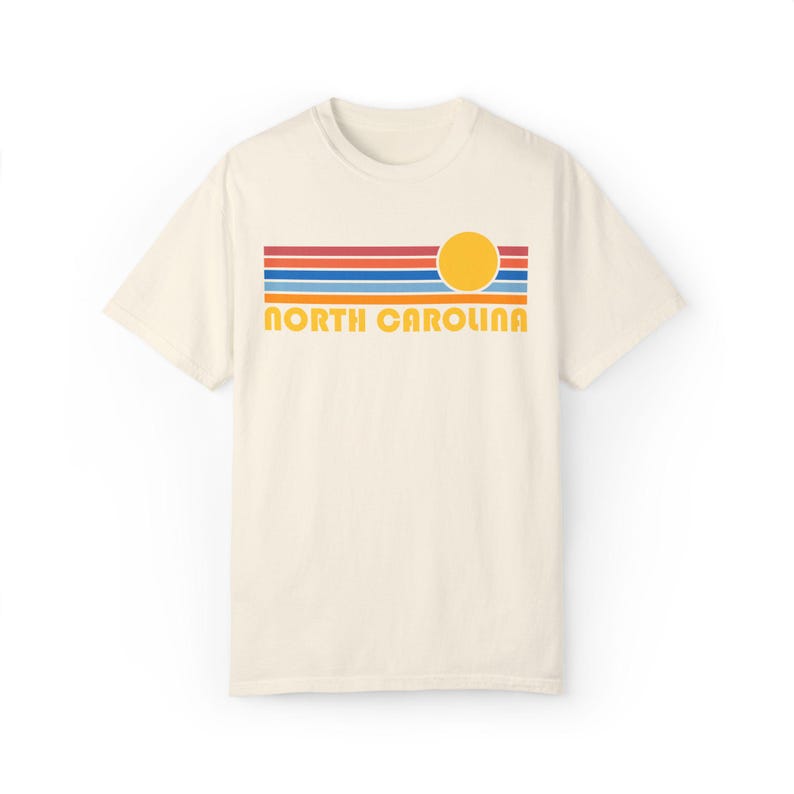 North Carolina Graphic Tee, 100% Cotton Comfort Colors Retro Unisex T ...