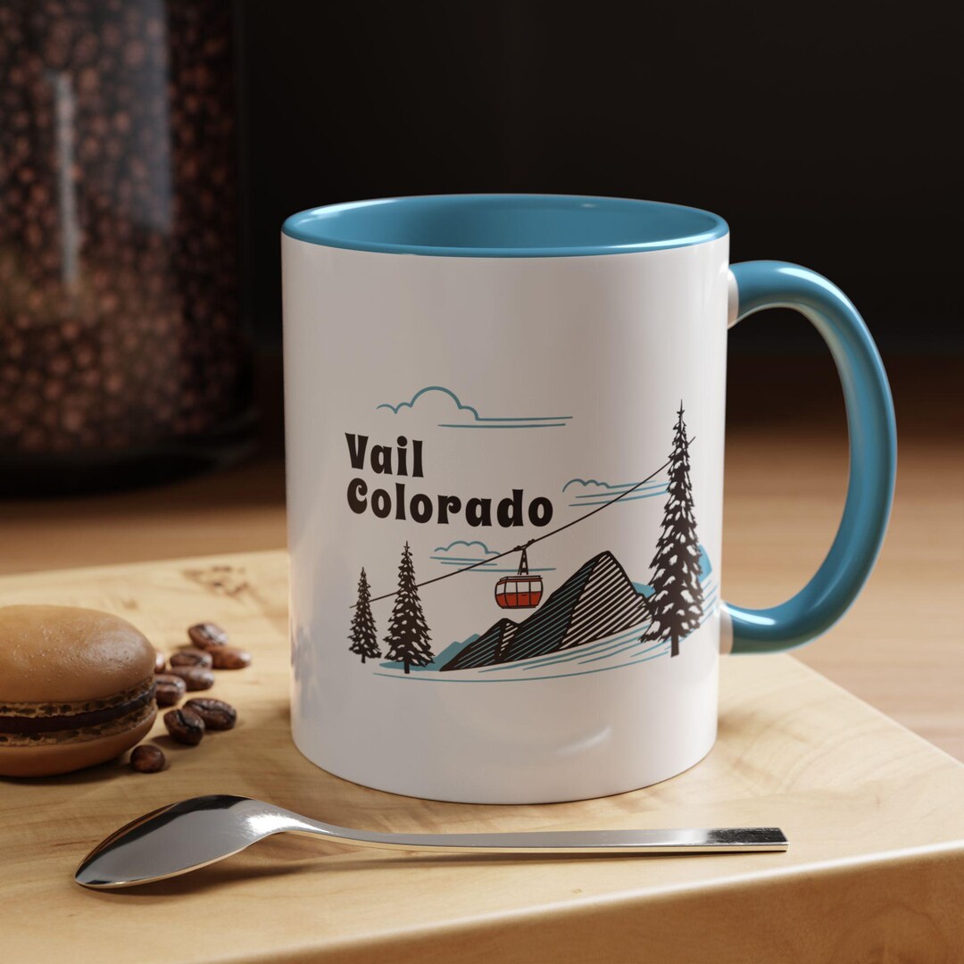 Vail, Colorado Retro Skiing Mug: Mountain Gondola Coffee Cup - Etsy