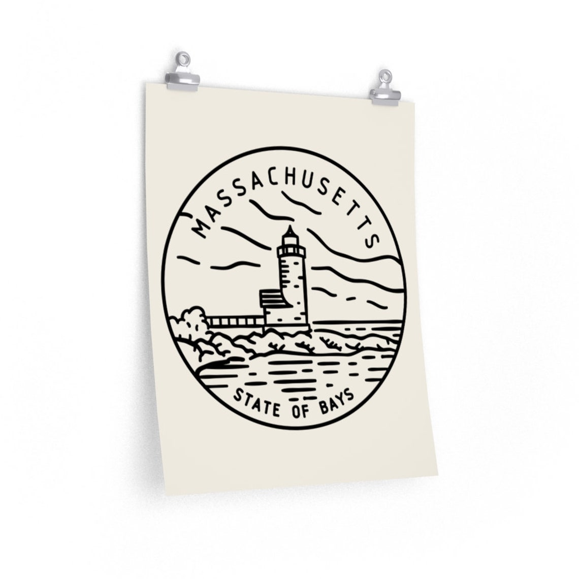 Massachusetts Poster State Design Massachusetts Print / - Etsy