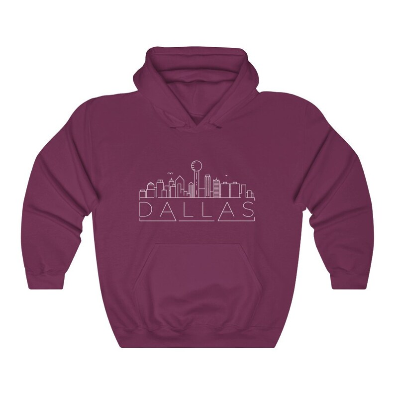 Dallas Hoodie Adult Unisex Skyline Dallas Texas Sweatshirt | Etsy