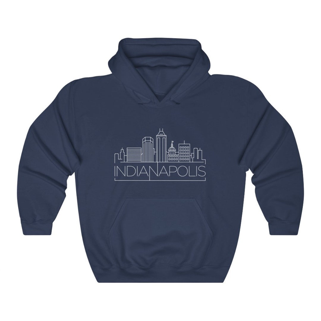 Indianapolis Hoodie, Adult Unisex Skyline Indianapolis, Indiana Hoodie ...