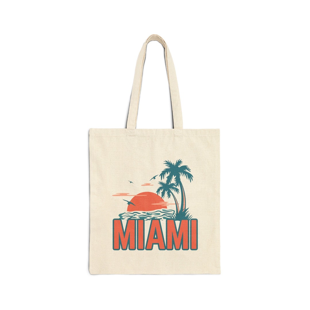 Miami, Florida Cotton Canvas Miami Tote Bag (15" X 16 ...