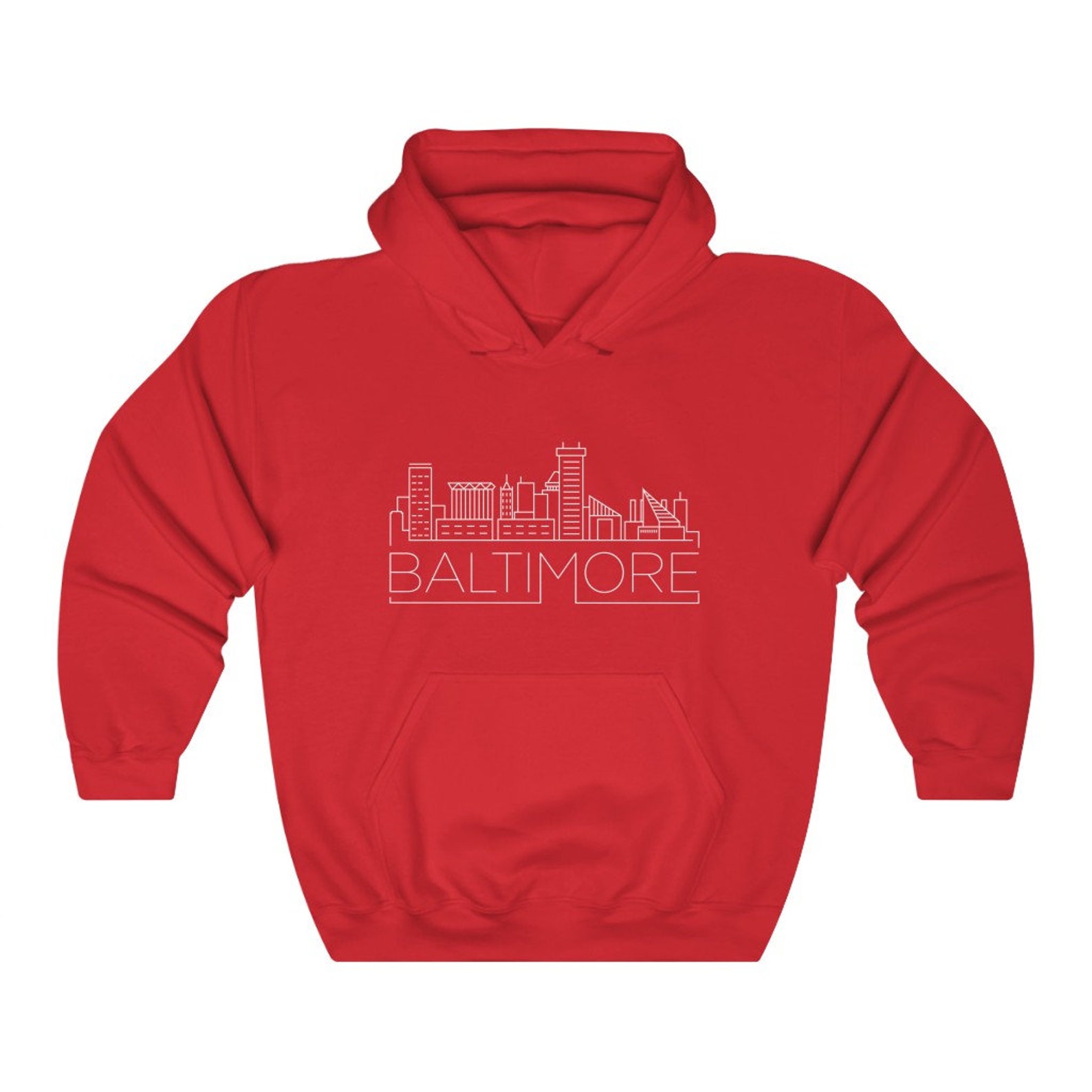 Baltimore Hoodie Adult Unisex Skyline Baltimore Maryland | Etsy