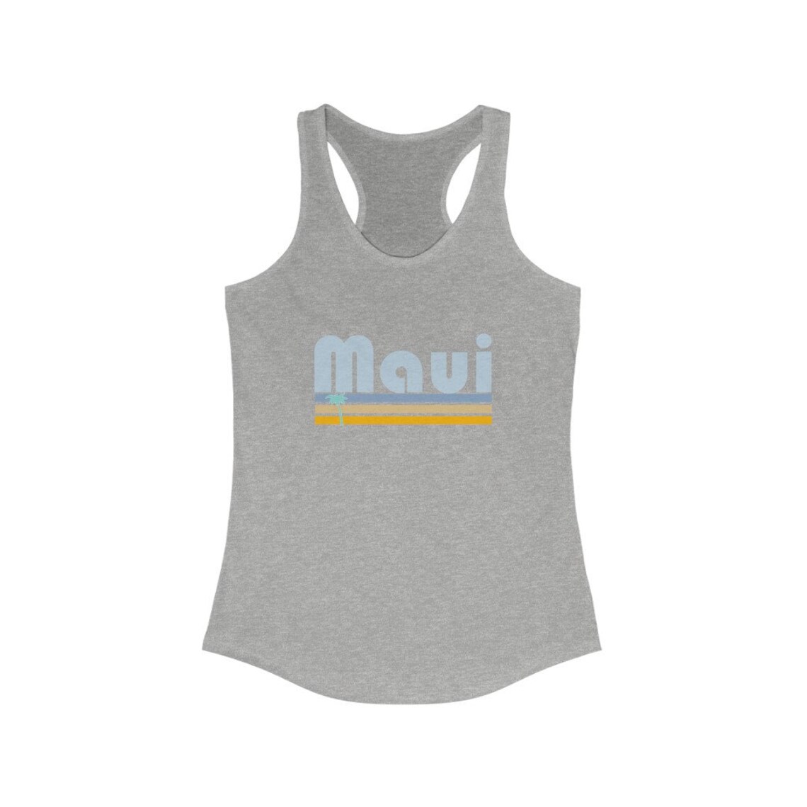 Maui Hawaii Women's Tank Top Retro Palm Tree Racerback - Etsy