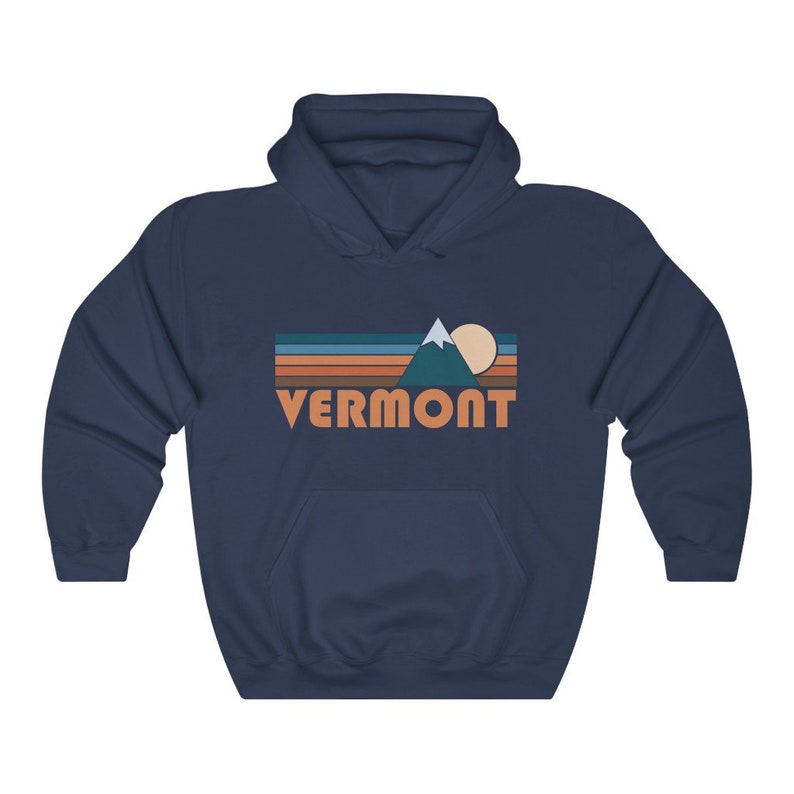 Vermont Hoodie Retro Mountain Unisex Vermont Sweatshirt - Etsy