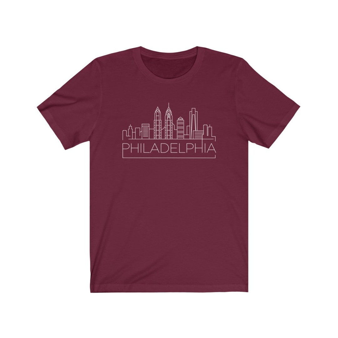 Philadelphia, Pennsylvania T-shirt, Adult Unisex Skyline Philadelphia T ...