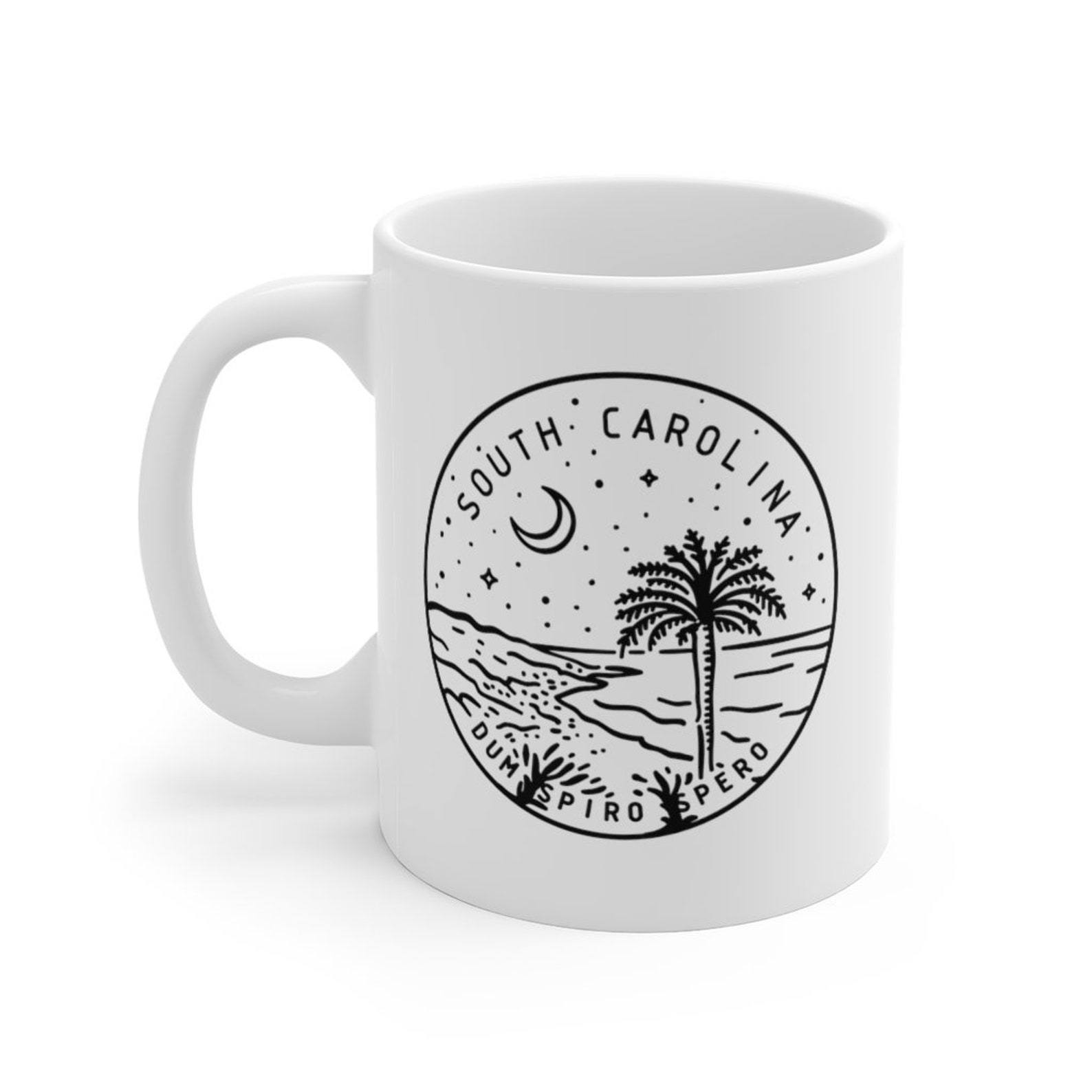 South Carolina Mug State Design White Ceramic South Carolina - Etsy
