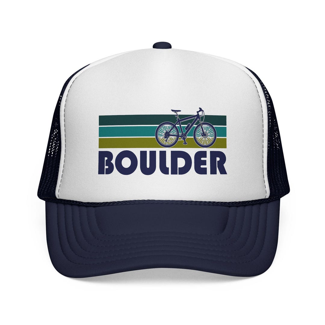 Boulder, Colorado Retro Bike Trucker Hat - Vintage Style Boulder Cap - Etsy