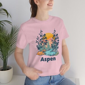 Aspen, Colorado T-shirt, Mountain Illustration Unisex Aspen Shirt ...