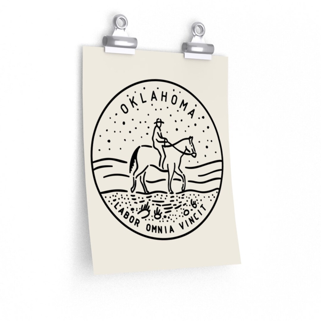 Oklahoma Poster, State Design Oklahoma Print / Picture / Hand Drawn Art ...