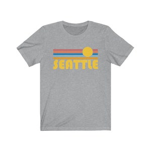 Seattle, Washington T-shirt Retro Sunset, Adult Unisex Seattle T Shirt ...