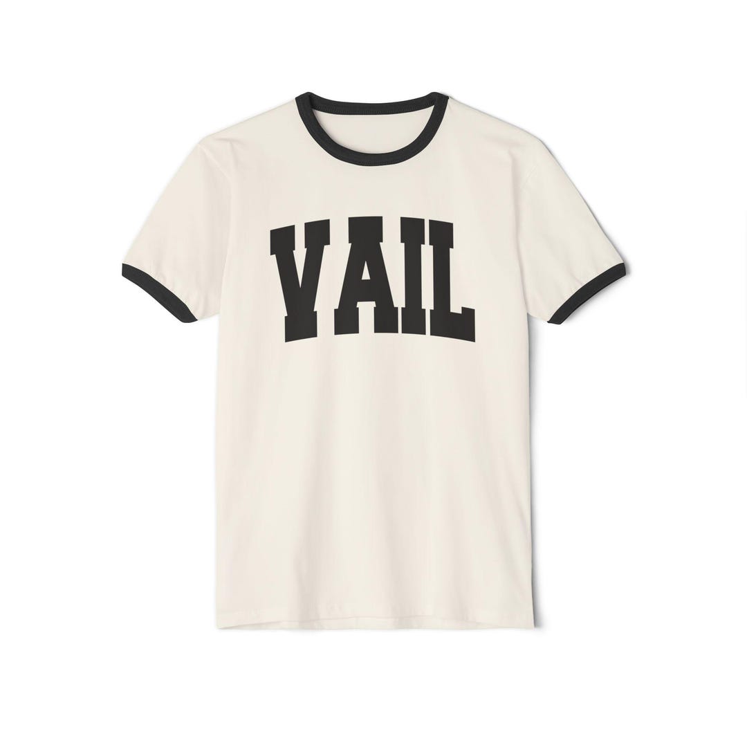 Vail, Colorado Cotton Ringer Graphic Tee - Unisex Vail T Shirt, Vintage ...