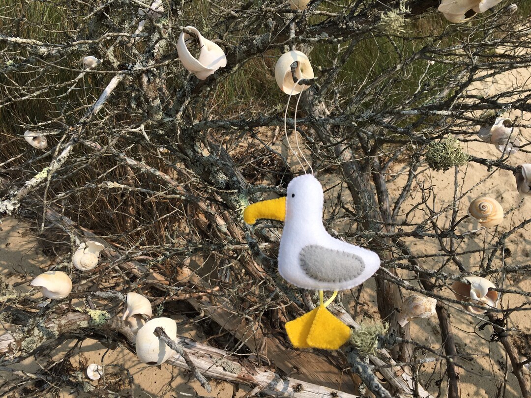 Seagull Nautical Christmas Tree Ornament, Beach House Christmas Decor ...