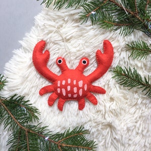 Set of 6 Cape Cod Seashore Creatures Christmas Tree Ornaments, Handmade ...