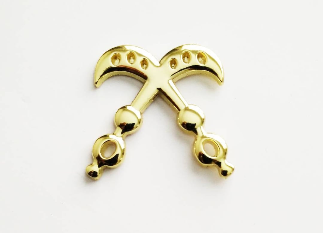 Unisex Gift for Men and Ladies AKOFENA HEROISM Gold Plated Adinkra ...